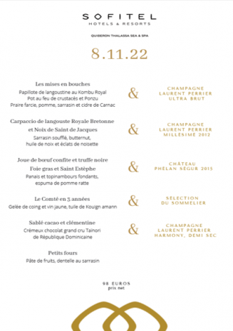 Sofitel Quiberon Thalassa Sea & Spa - menu